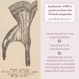 Edwardian Corset Pattern - 1906 - Ref Madame - US Size 0 to 28 (Patron ...